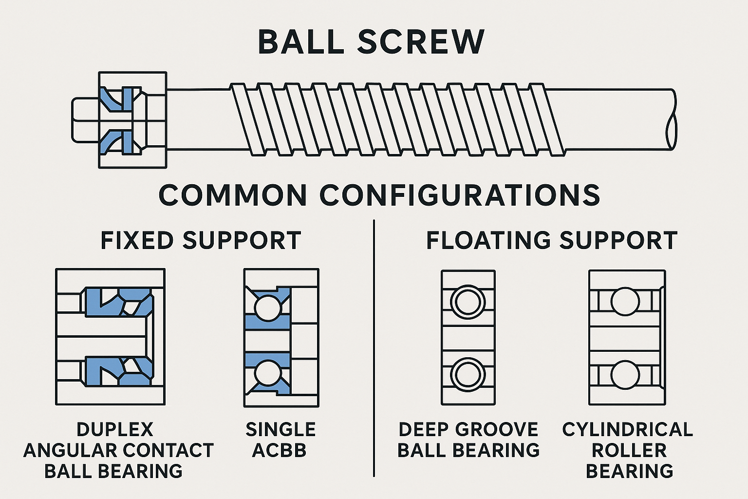 Guide to Ball Screw Bearing Types and Configurations - Concentrate on ...